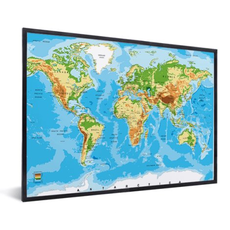 Weltkarte Klassisch im Rahmen - Detail - Beliebte Themen